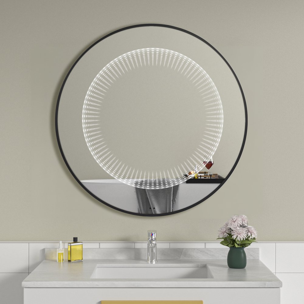 Oglinda de baie rotunda LED Infinity 80x80 cm - Magazin Online cu ...